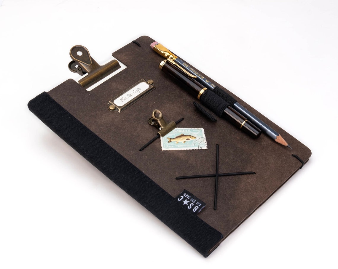 Clipfolio A5 Stained Cardboard and Canvas Clipboard | Etsy