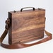 Wood Briefcase for writers. Handmade with walnut and leather. Carry ...