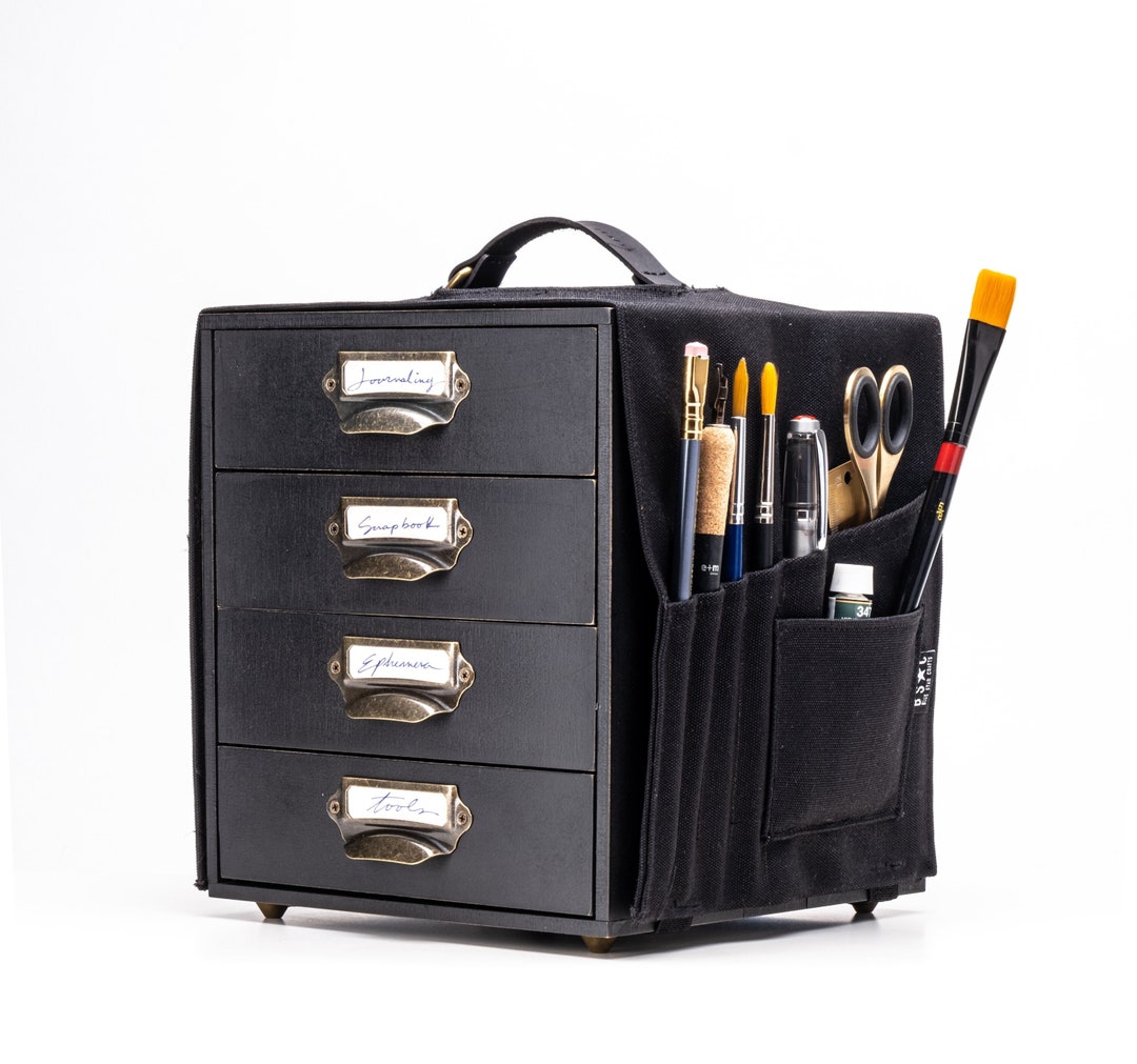 Vintage Toolbox With Drawers and Canvas Cover for Artists and Crafters ...