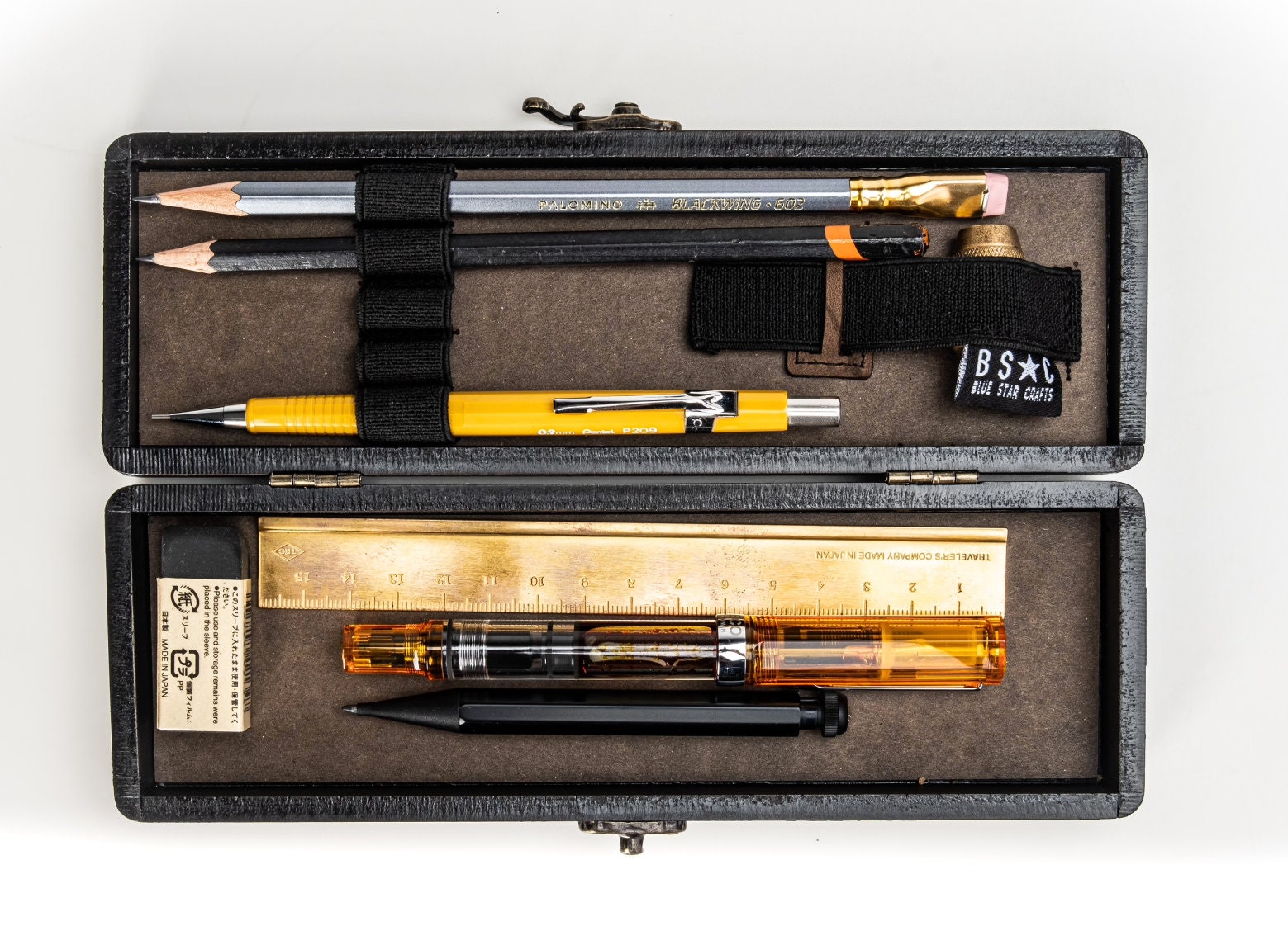 Pencil & Pen Box Distressed Black Painted MDF - Etsy