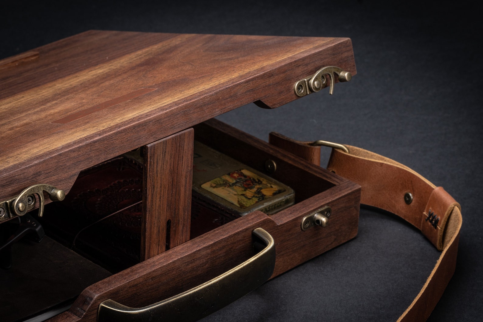 Wood Briefcase for Writers. Handmade With Walnut and Leather. - Etsy