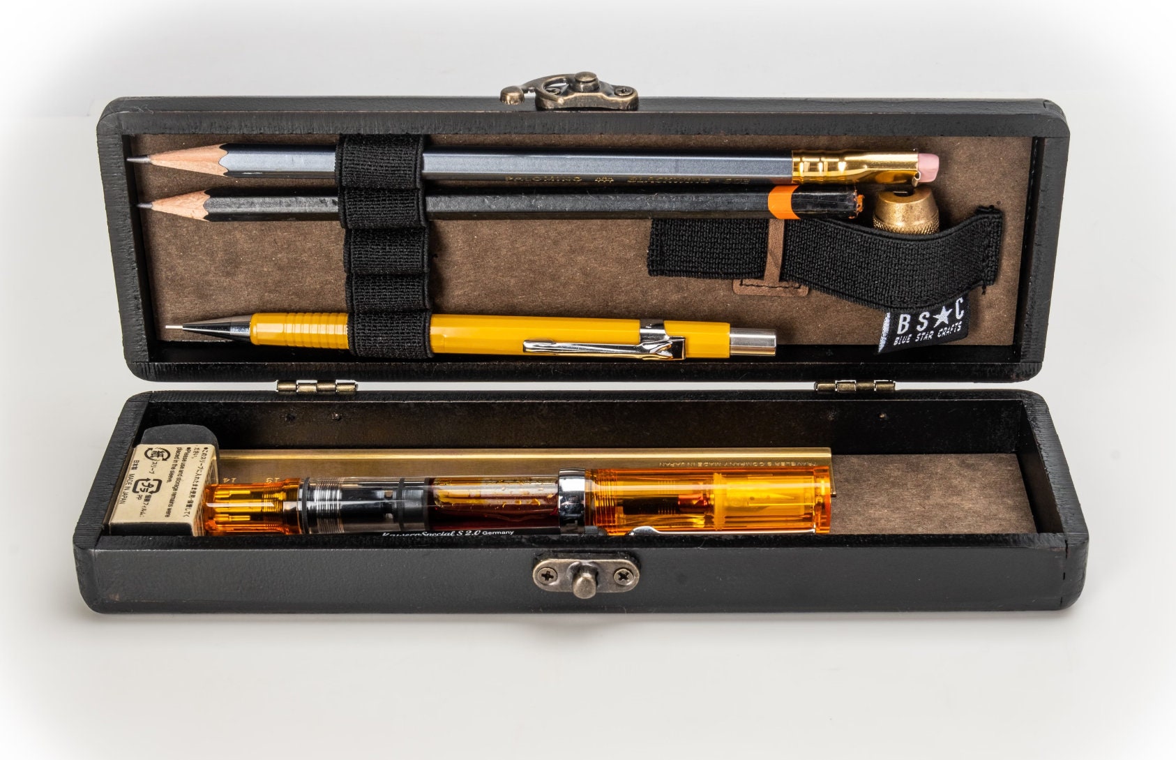 Pencil & Pen Box Distressed Black Painted MDF - Etsy