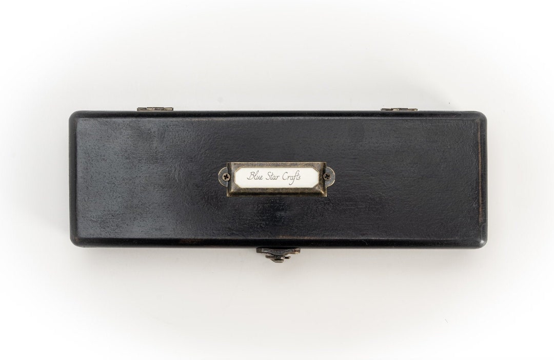 Pencil & Pen Box - Distressed Black Painted MDF - Etsy