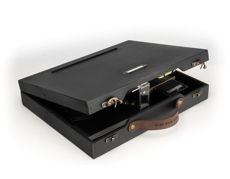 Vintage Briefcase for Writers, Made From Black Distressed Matte Painted ...