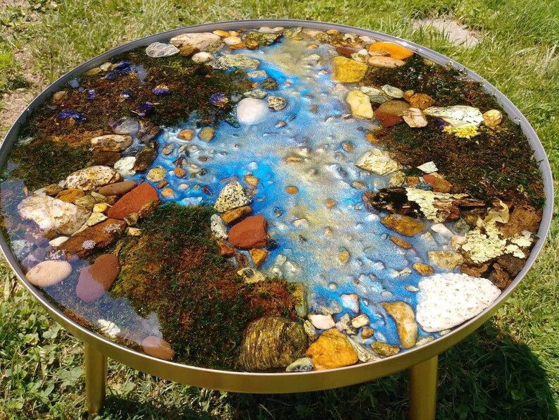 Resin Table - Woodland Creek - Handmade Table - Resinart - Etsy