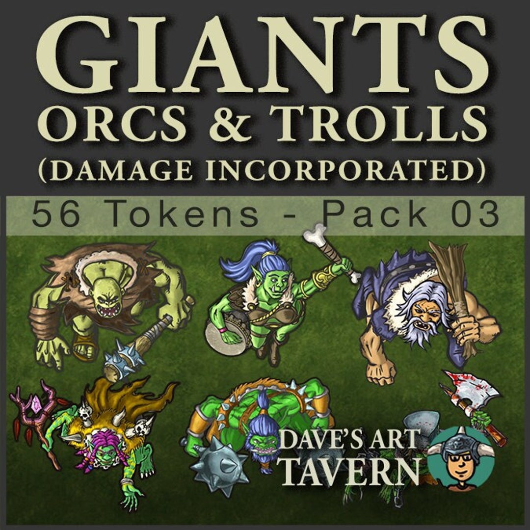 Giants, Orcs & Trolls Digital Tokens - Etsy