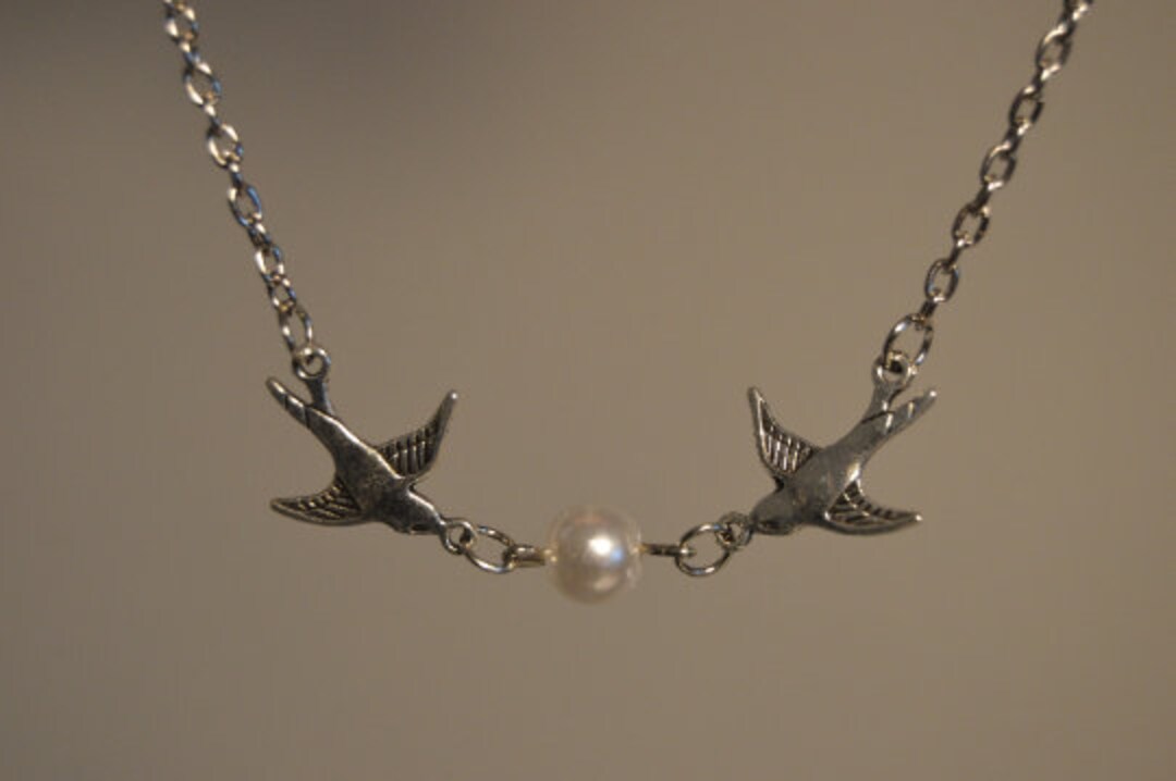 Harry Styles Bird Tattoo Inspired Pearl Necklace - Etsy UK