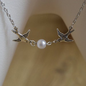 Harry Styles Bird Tattoo Inspired Pearl Necklace - Etsy UK