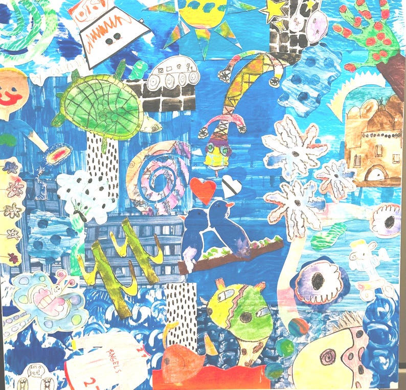Custom Kids Art Collage: Handcrafted Mixed Media Keepsake - Etsy