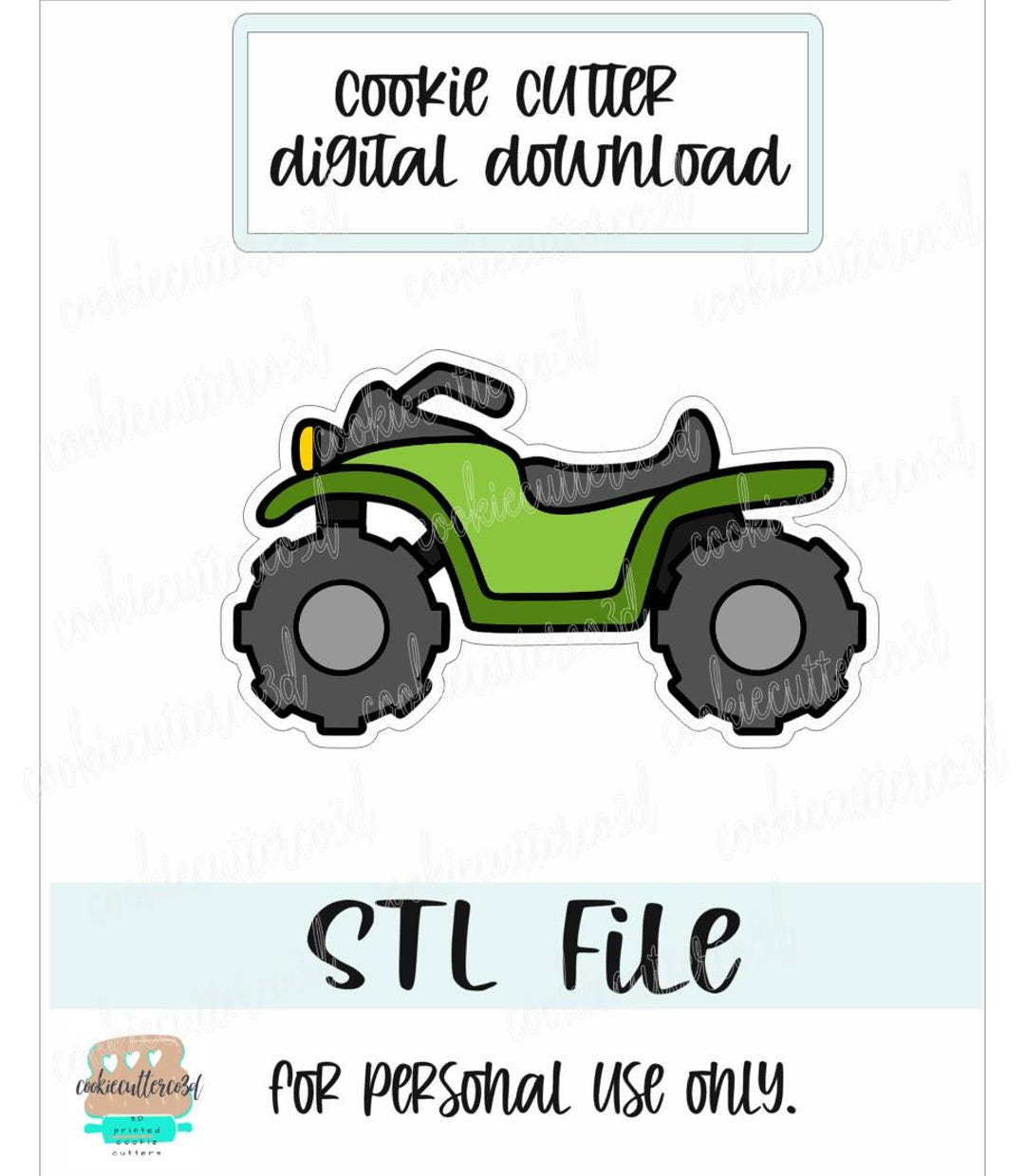 STL FILE- ATV Cookie Cutter-transportation-off Road-digital Download 3 ...