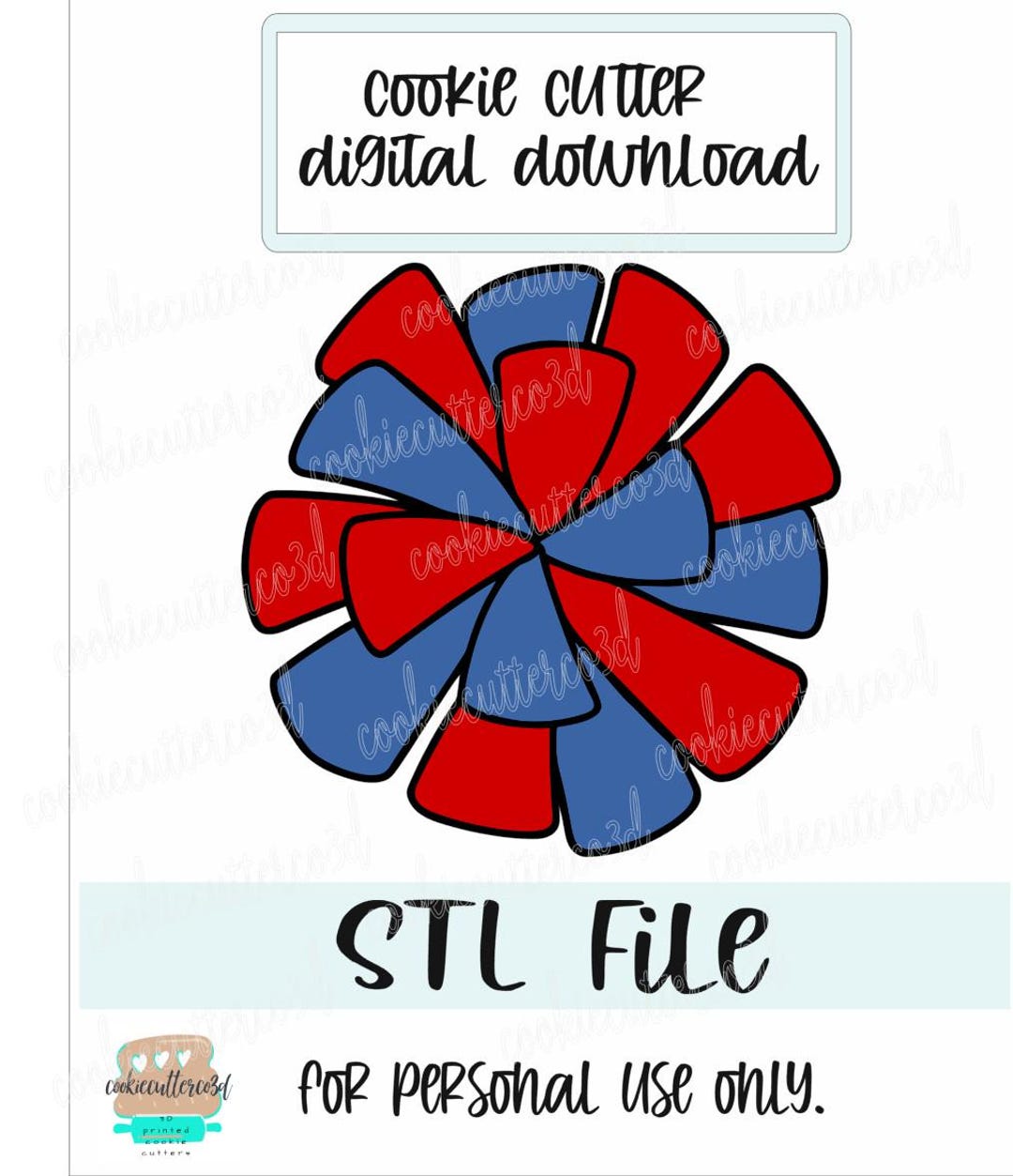 STL File-pom Pom Cookie Cutter-cheer-sports-football-cheerleader ...