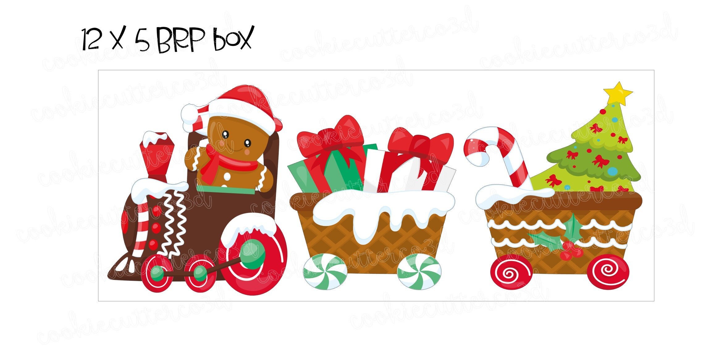 Gingerbread Man Train Set 3 Piece Engine Present Car Tree - Etsy