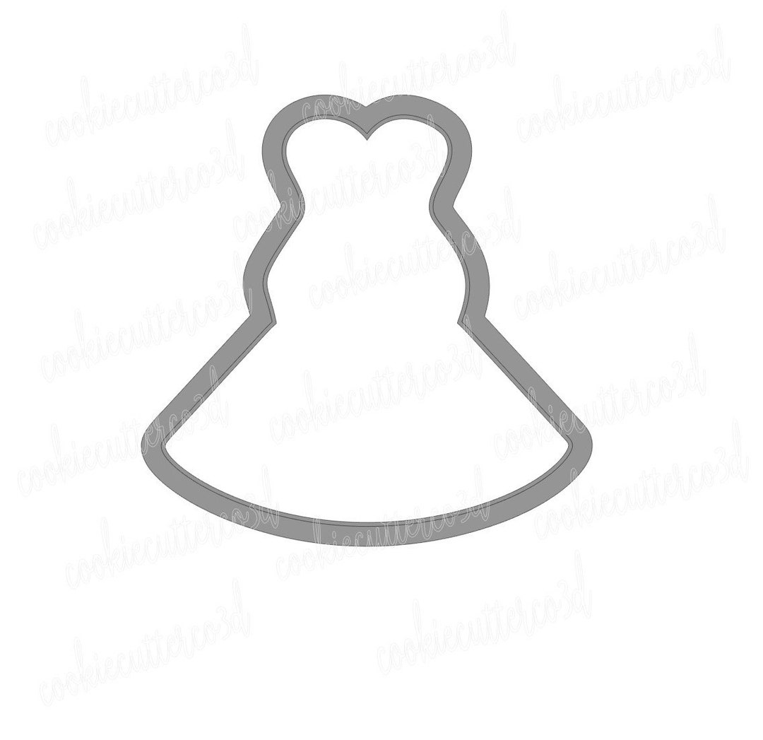 Strapless Dress Wedding Prom Cookie Cutter, Fondant Cutter, Clay Cutter ...