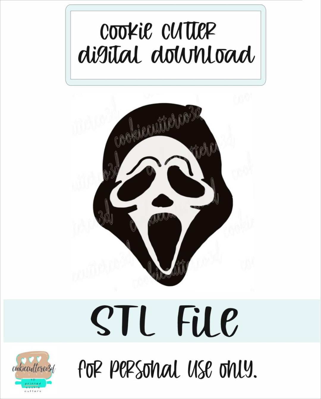 Scream Horror Movie Character Cookie Cutter-stl File-digital Download ...