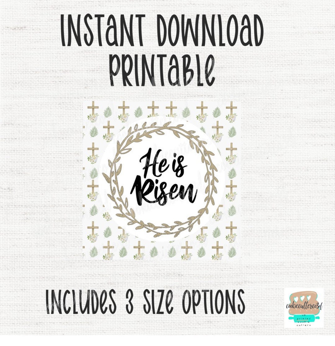 Instant Download Printable "he is Risen" Tag- Easter Religious 2in/2 ...