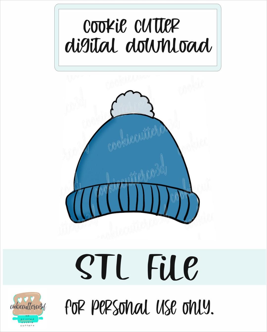 STL File-beanie Hat Cookie Cutter-winter-christmas Digital Download 4 ...