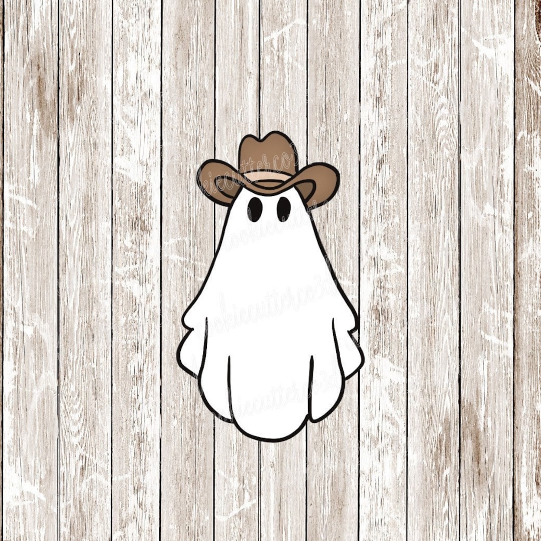 Ghost With Cowboy Hat Halloween Cookie Cutter Fondant - Etsy