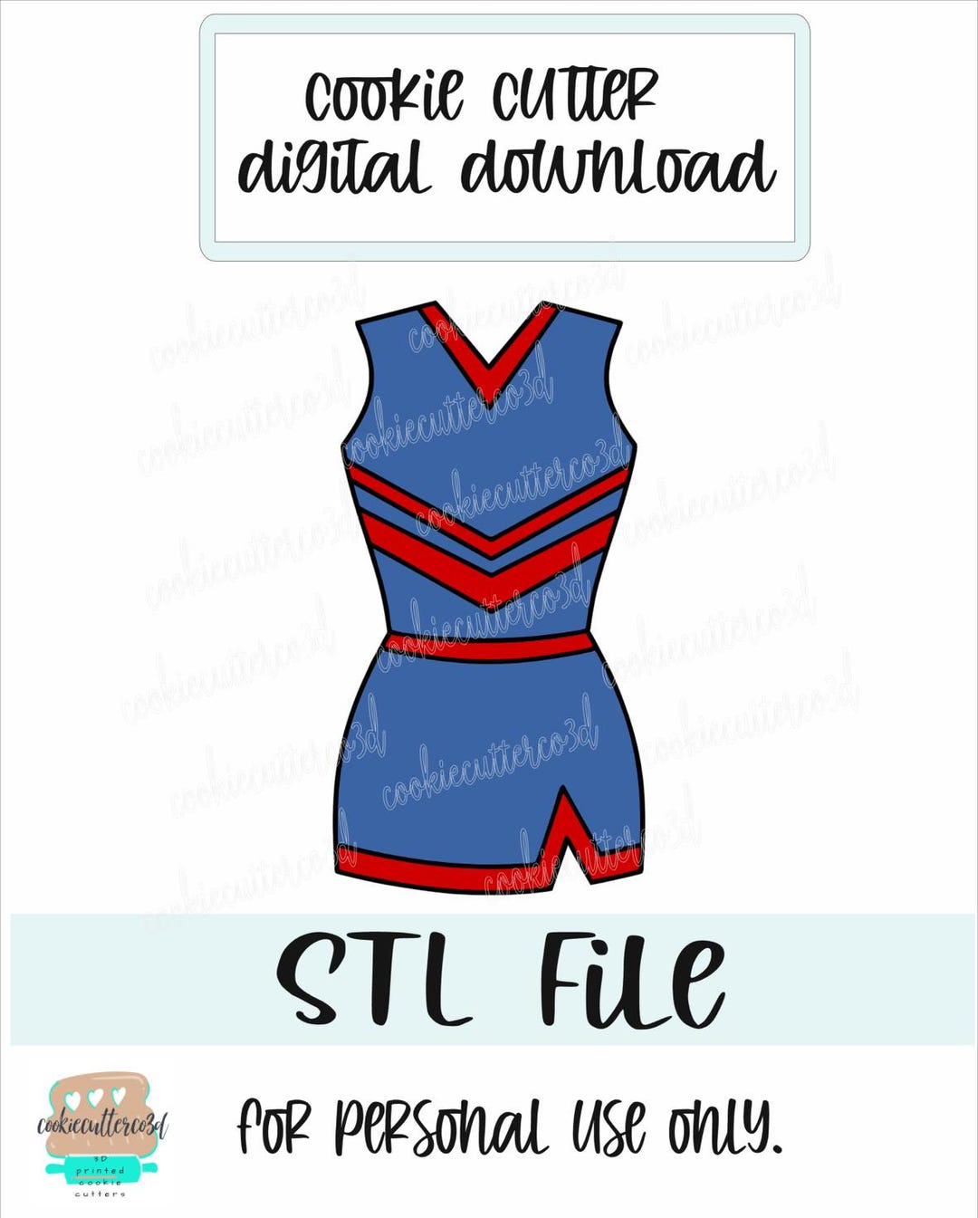 STL FILE- Cheer Uniform Cookie Cutter-cheerleader-stunt-football ...