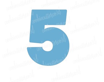 Number Five Cookie Cutters With Handwritten Script Lettering for 5th ...