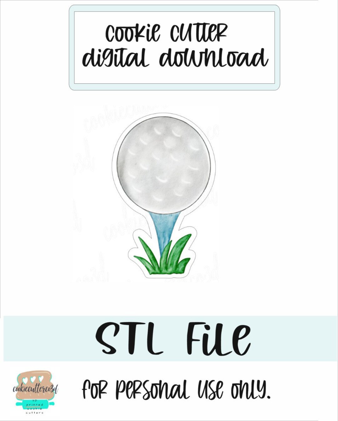 STL File Golf Ball on Tee Cookie Cutter-digital Download - Etsy