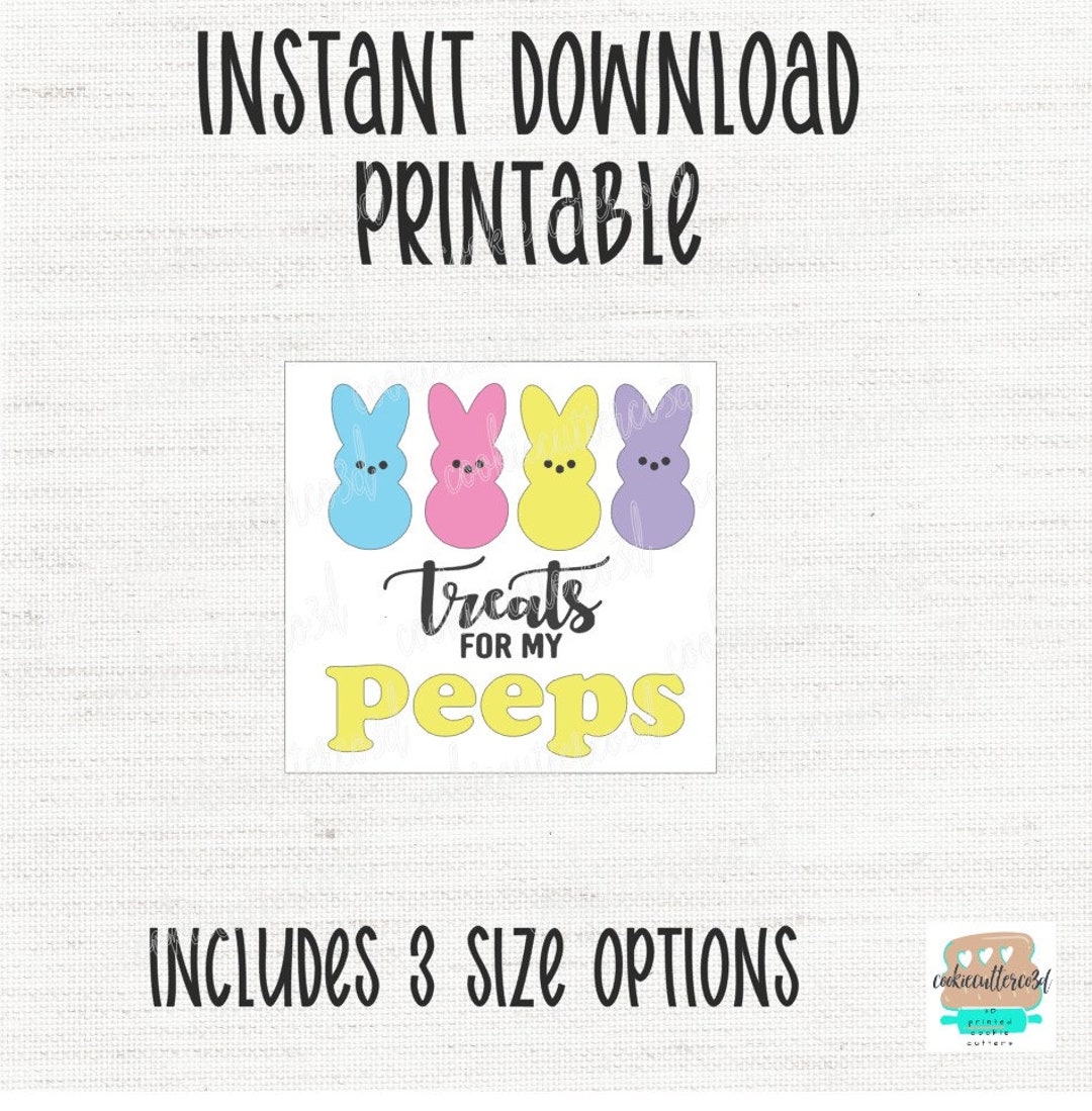 Instant Download Printable "treats for My Peeps" Tag 2in/2.5in/3in ...