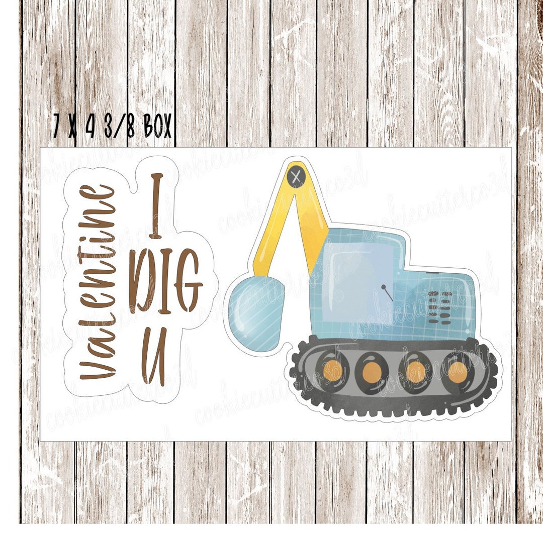 Digger and /or I Dig You Word Plaque Valentine Cookie Cutter - Etsy
