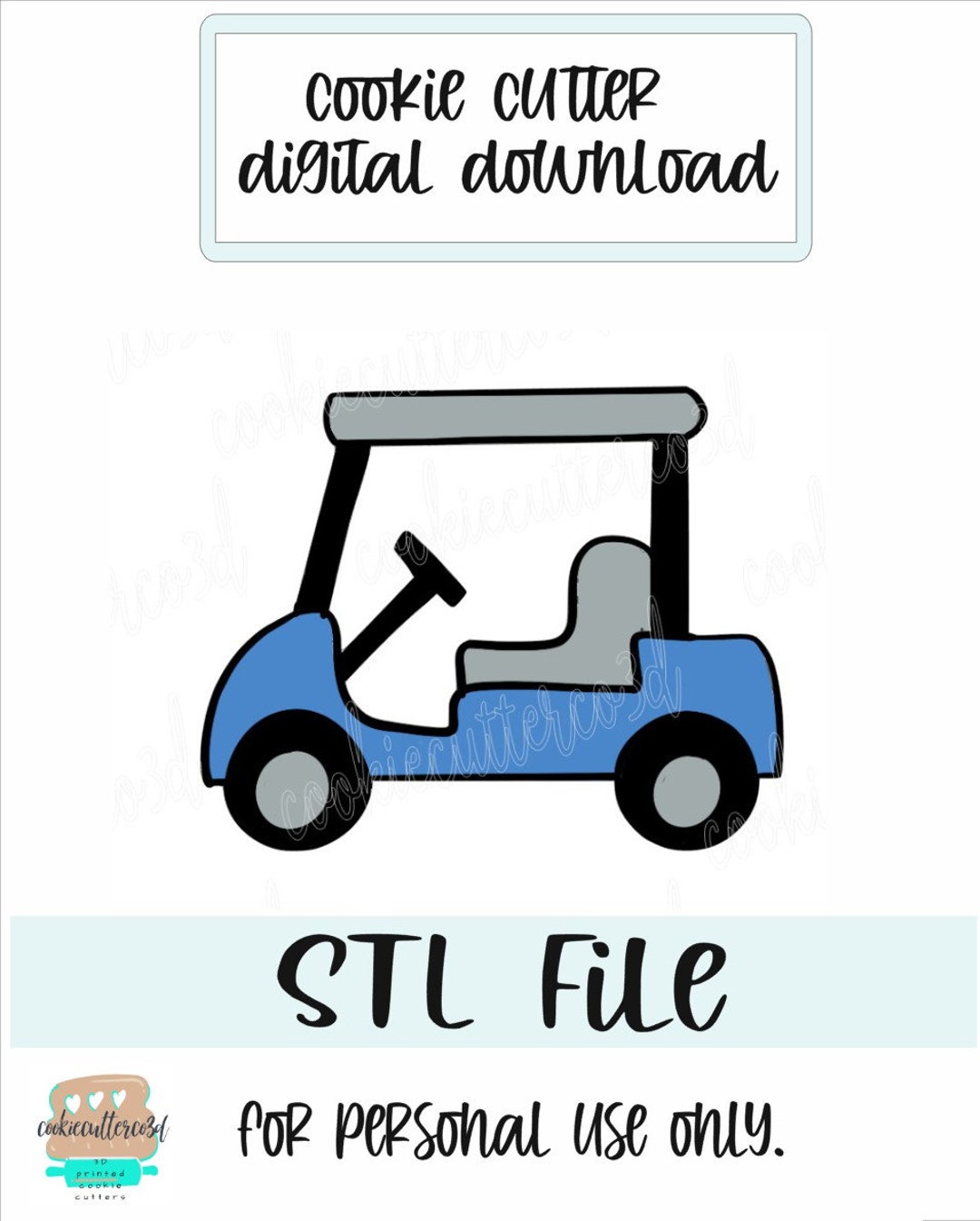 STL File Golf Cart Cookie Cutter Digital Download - Etsy