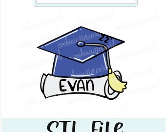 STL Grad Cap Diploma Graduation Cookie Cutter School Digital File - Etsy