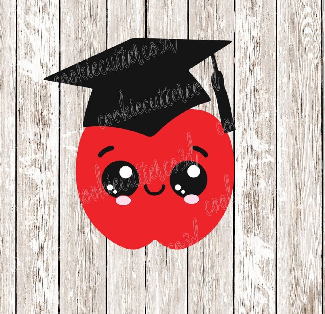 Graduation Apple-grad-school Cookie/fondant/clay Cutter - Etsy