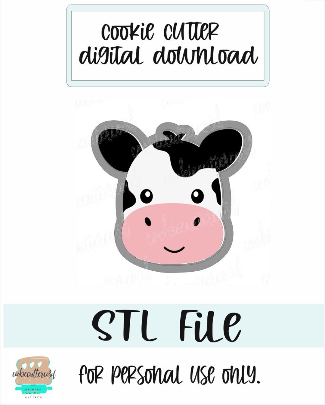 STL File- Cow Face Cookie Cutter-digital Download - Etsy