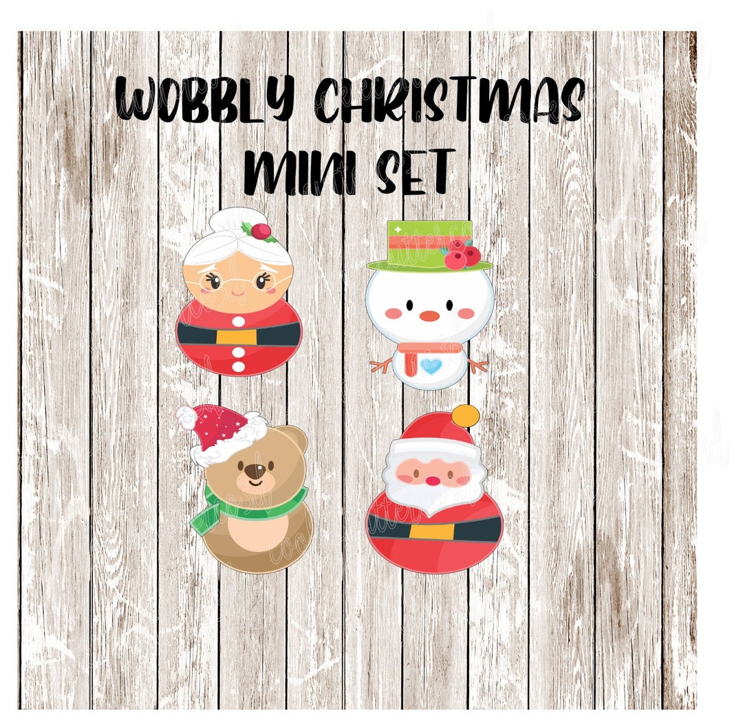 Christmas Wobbly Mini Set Santa, Snowman, Mrs .claus,bear Cookie Cutter ...