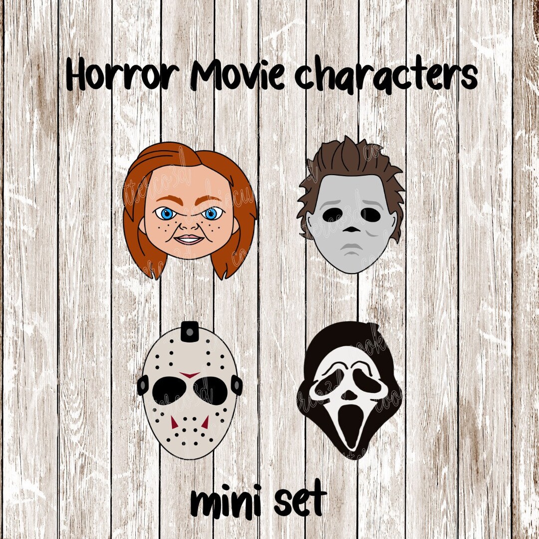 Horror Movie Character Faces halloween Mini Set-cookie/fondant/clay ...