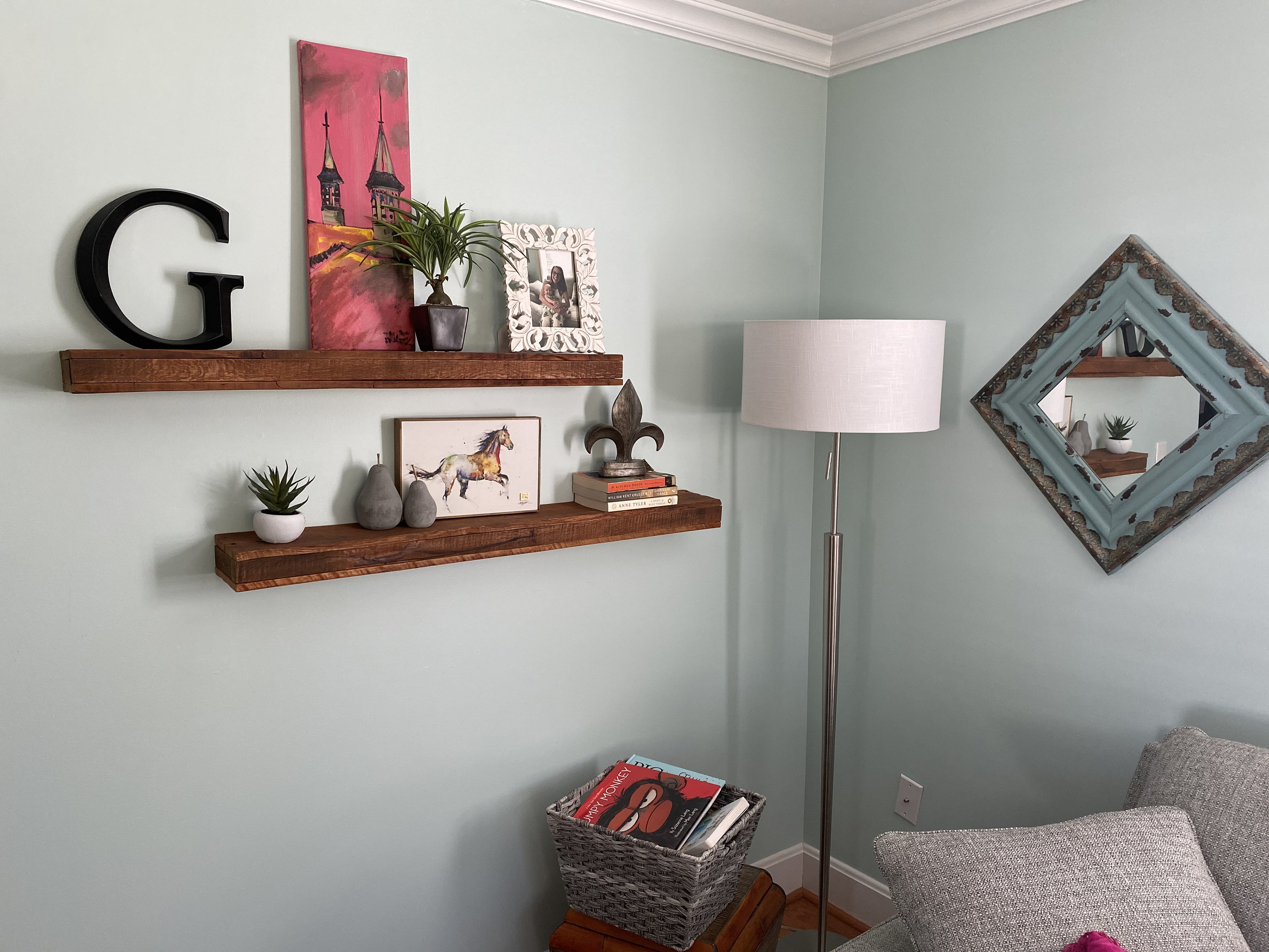 42 in Distressed Wood Floating Shelf - Etsy