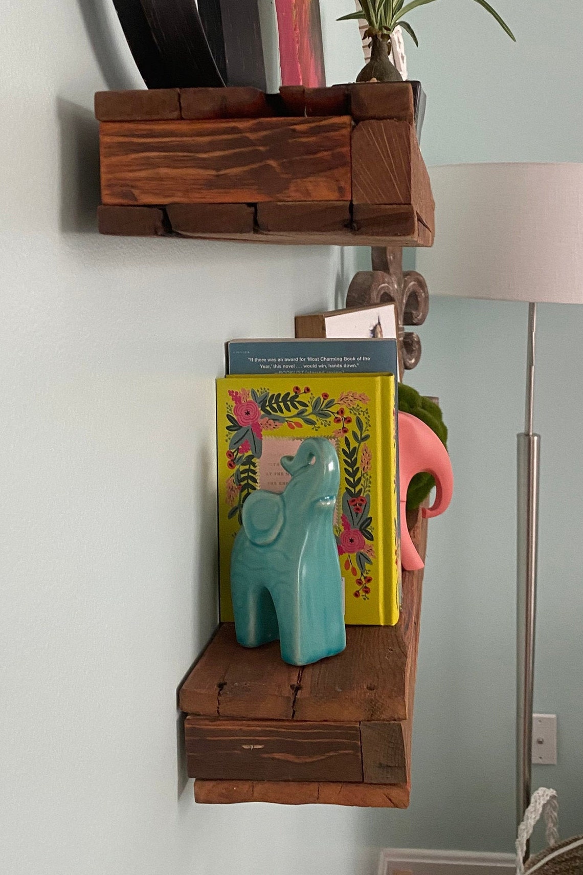 42 in Distressed Wood Floating Shelf - Etsy