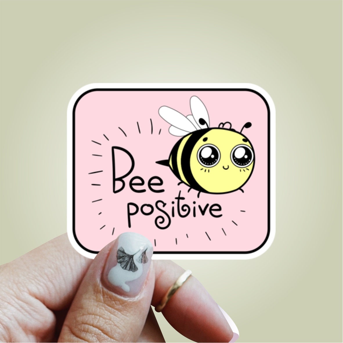 Bee Positive Vinyl Sticker Laptop Sticker Water Bottle | Etsy
