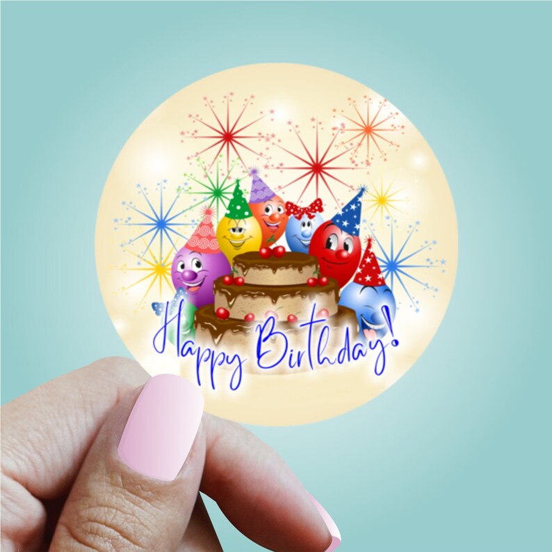 Birthday Vinyl Sticker Gift Wrapping Sticker - Etsy