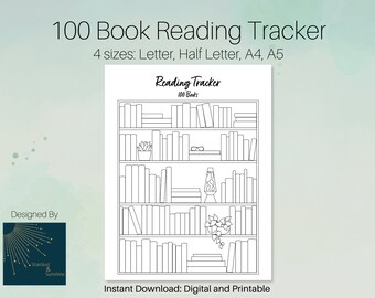 Book Tracker, Goal Tracker, Reading Log, Bookshelf Printable - Etsy