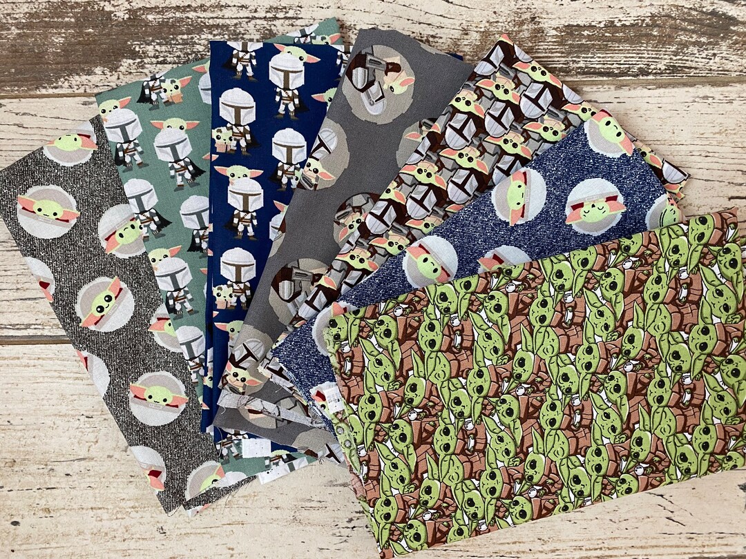 7 Fat Quarters Baby Yoda/grogru Star Wars Mandalorian Quilting - Etsy