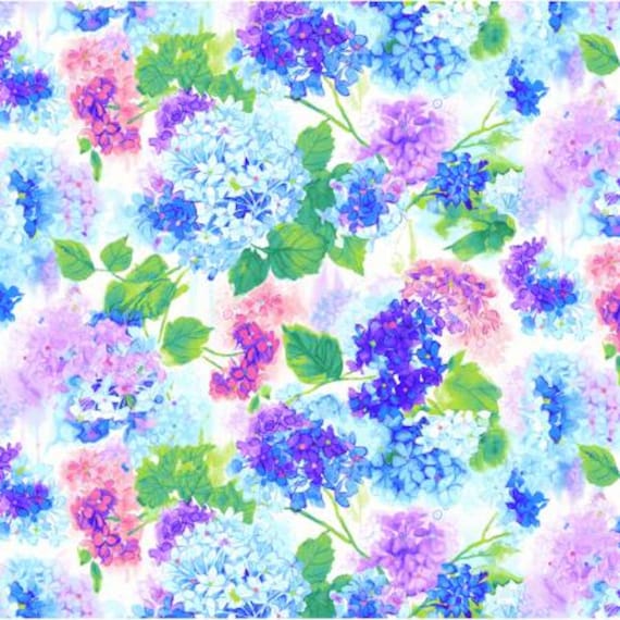 Multi Hydrangea Blossoms Fabric Timeless Treasures - Etsy