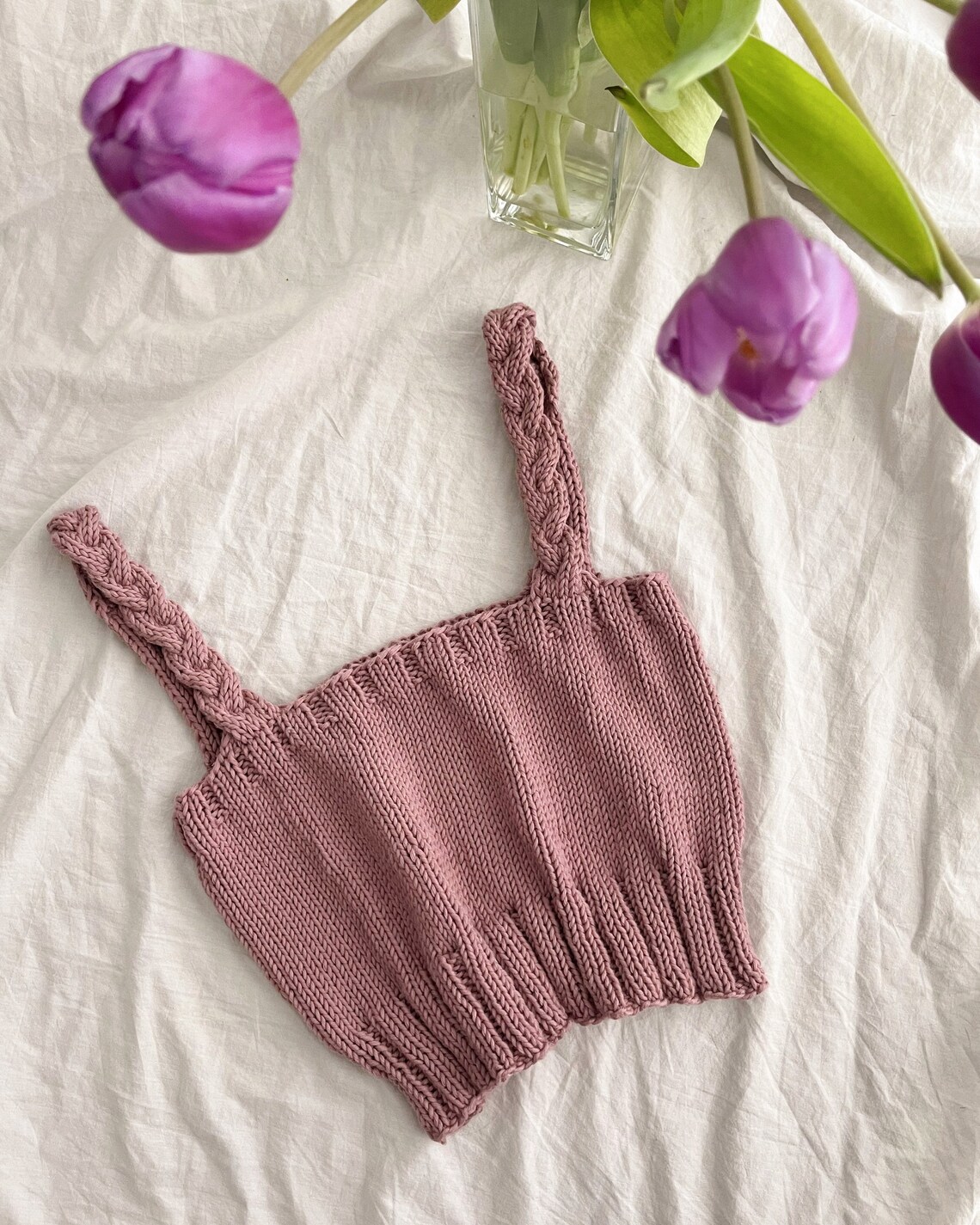 Ninas Crop Top - English Knitting Pattern - Etsy
