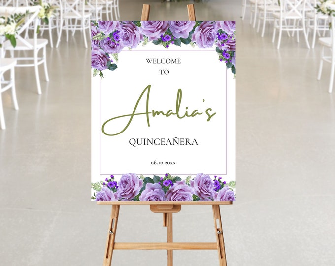 Quinceanera Welcome Sign Mis Quince 15th Birthday Quinceañera Poster ...