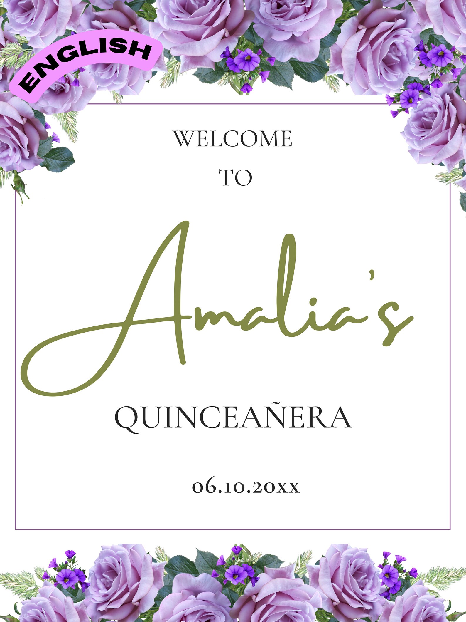 Quinceanera Welcome Sign Mis Quince 15th Birthday Quinceañera - Etsy