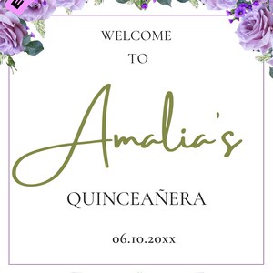 Quinceanera Welcome Sign Mis Quince 15th Birthday Quinceañera - Etsy