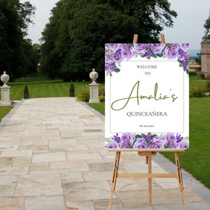 Quinceanera Welcome Sign Mis Quince 15th Birthday Quinceañera - Etsy
