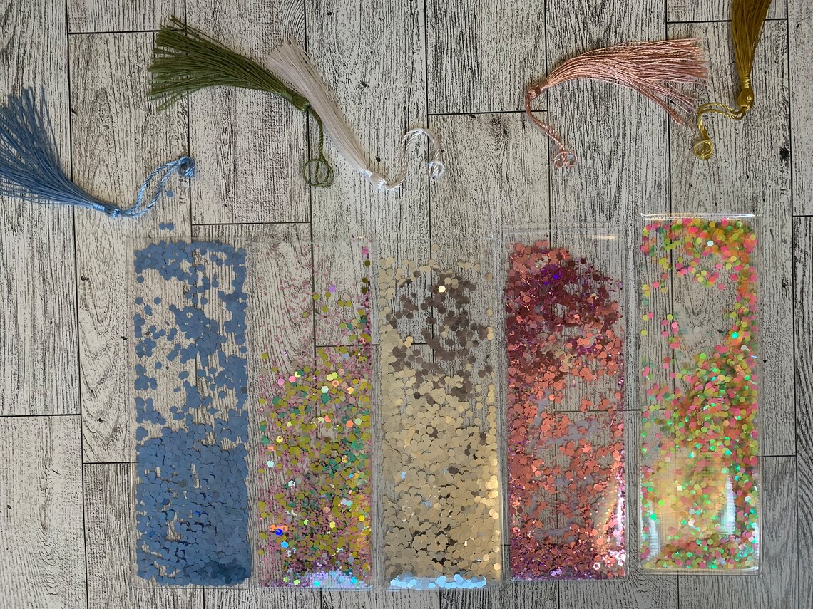 Personalized Glitter Confetti Bookmark: Kids Party Favor Class ...
