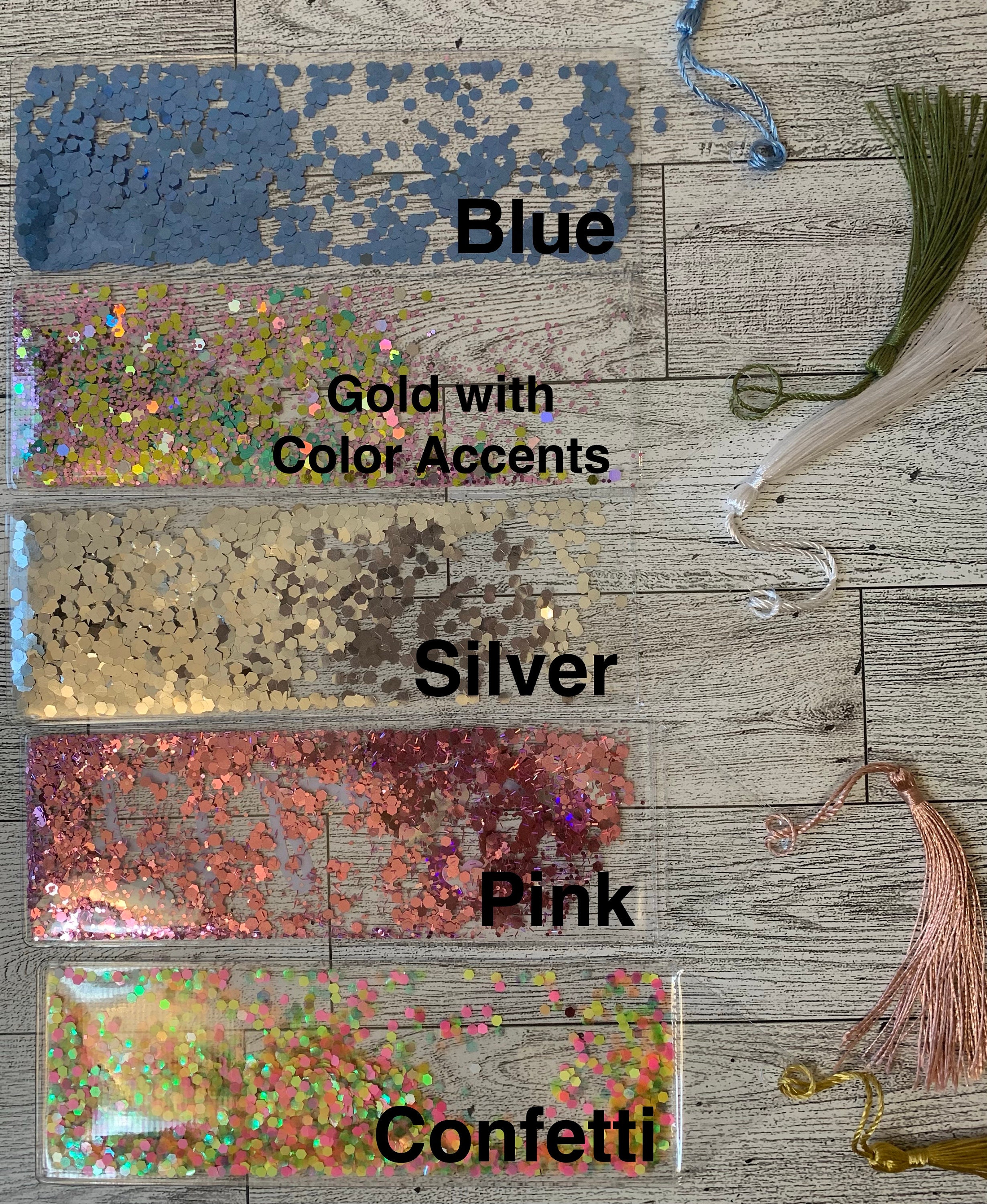 Personalized Glitter Confetti Bookmark: Kids Party Favor Class ...