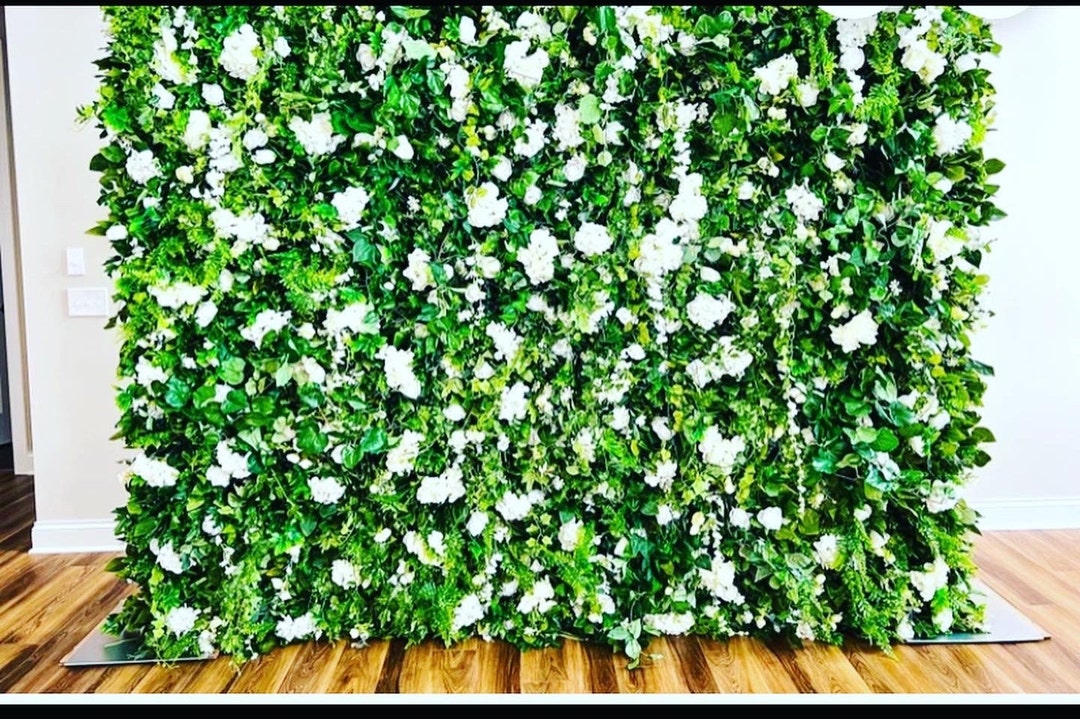 Greenery and White Floral Photo Wall Backdrop Rental: LOCAL Rental Only ...