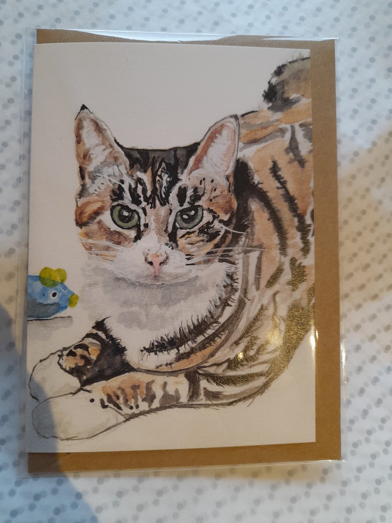 Tabby Cat Card Tabby Cat Cat Card Greetings Card - Etsy UK