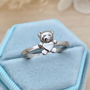 Teddy Bear Ring Silver Teddy Bear Ring Solid 925 Sterling Silver Bear ...