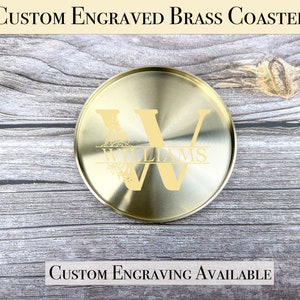 Engraved Brass Coasters – Custom Logo Drink Coasters for Business ...